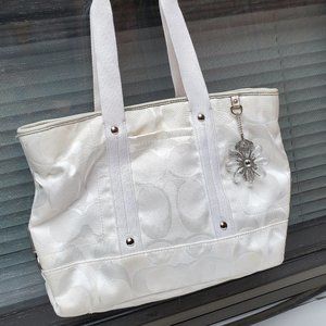 Coach | Bags | Coach F9712 Kyra Nylon Signature Whitesilver | Poshmark